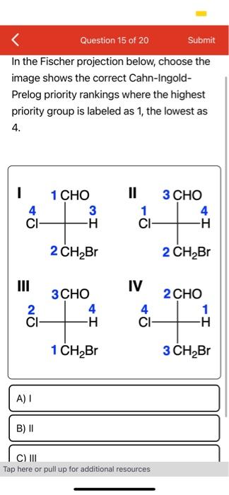 Solved In the Fischer projection below, choose the image | Chegg.com