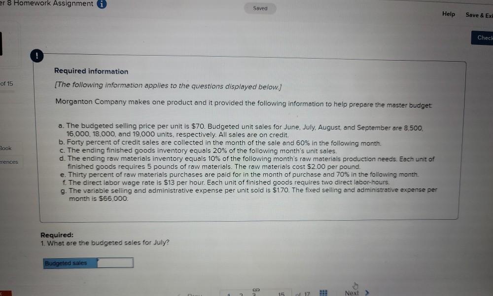 Solved er 8 Homework Assignment Saved Help Save & Ex Chech | Chegg.com