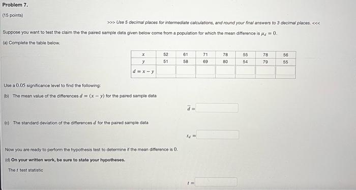 Solved x>s Use 5 decimal places for intermediate | Chegg.com