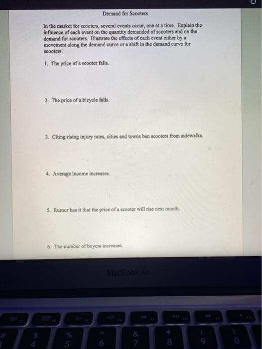 Solved Demand for Scooters In the market for scooters, | Chegg.com