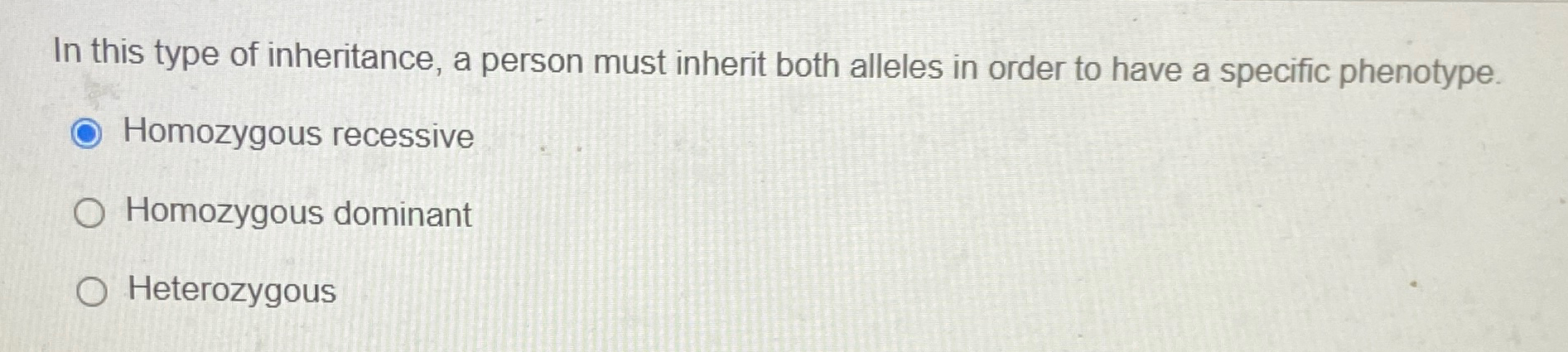 Solved In this type of inheritance, a person must inherit | Chegg.com