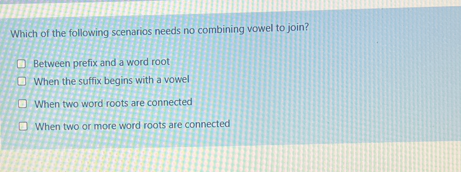 Solved Which of the following scenarios needs no combining | Chegg.com