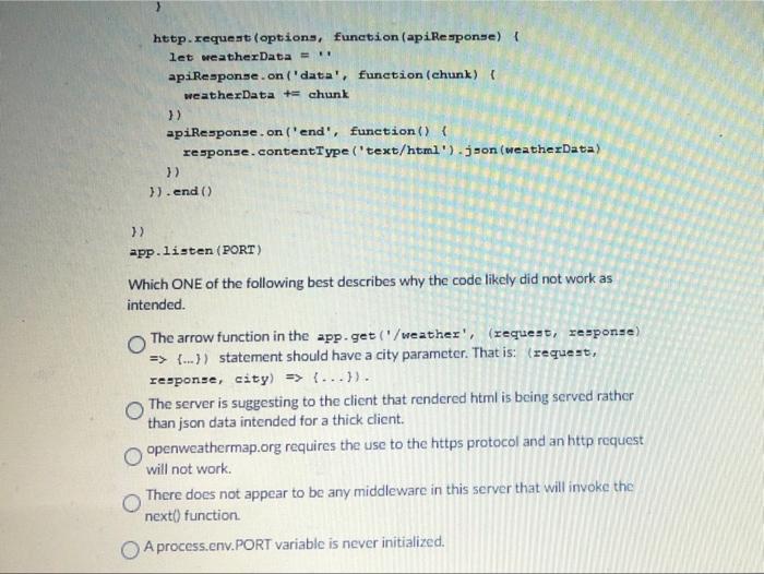 Solved Consider the following code intended to implement an | Chegg.com