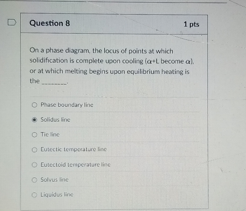 Solved Question 81 ﻿ptsOn a phase diagram, the locus of | Chegg.com