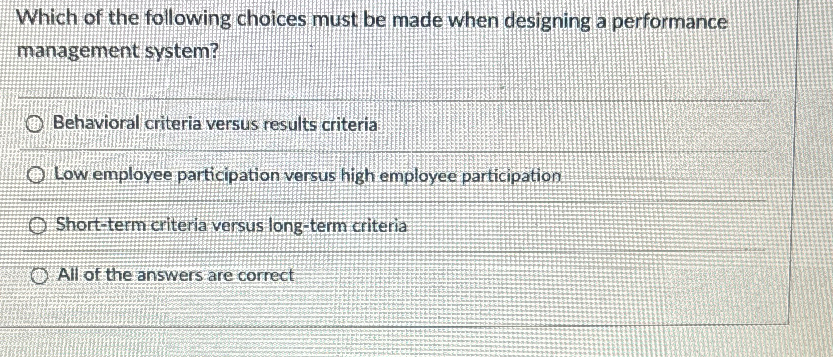 Solved Which of the following choices must be made when | Chegg.com