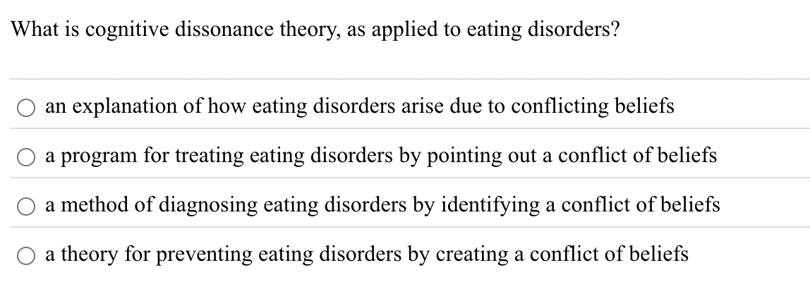 Solved What is cognitive dissonance theory, as applied to | Chegg.com