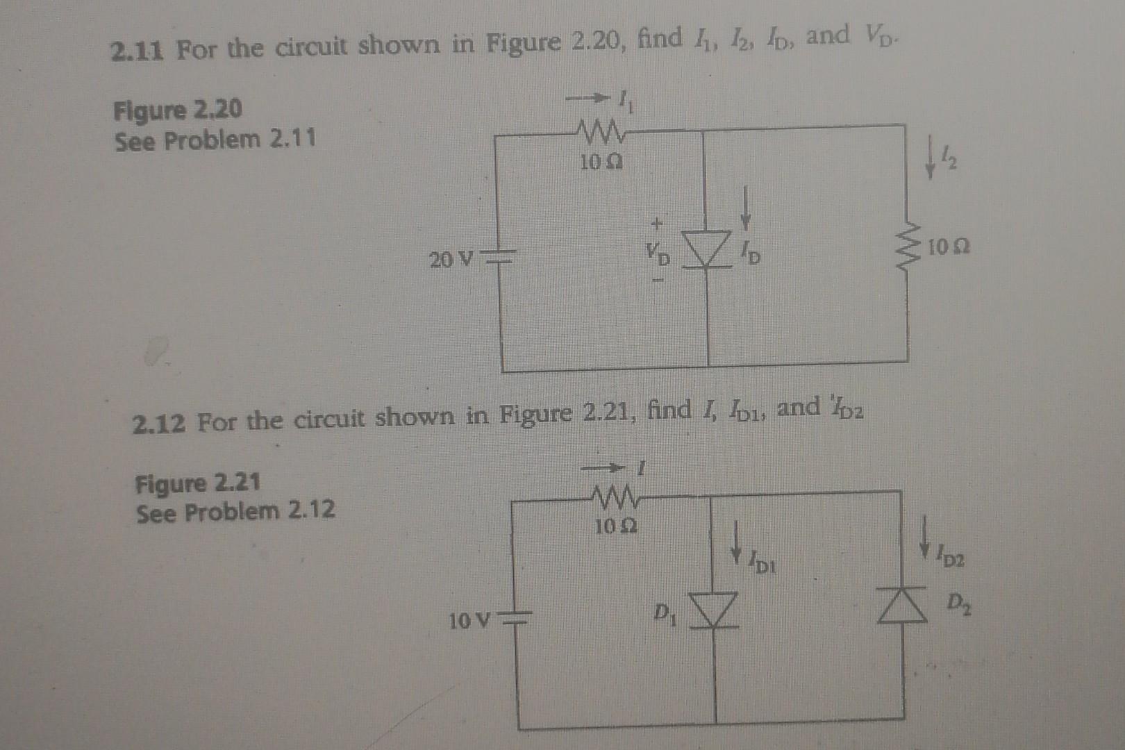 Solved 2.11 For the circuit shown in Figure 2.20 , find | Chegg.com