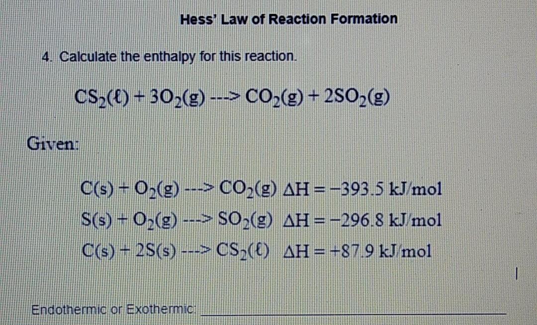 Solved Activity 4.5.2 Hess' Law and Bond Energies Practice | Chegg.com