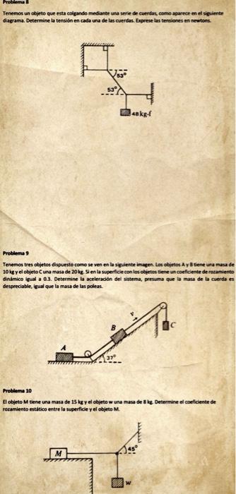 Solved problem 8We have an object that is hanging by a | Chegg.com