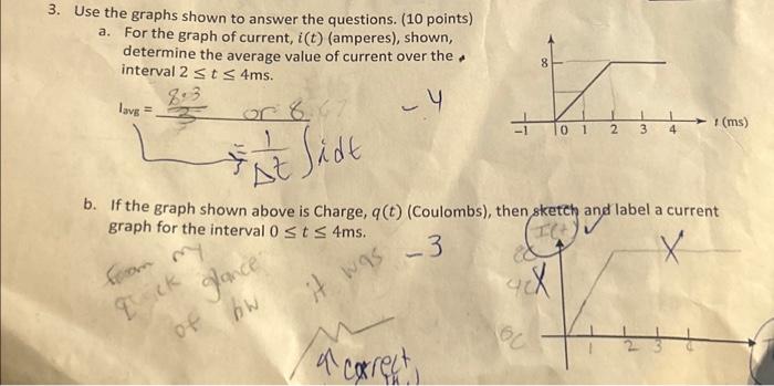 Solved 3. Use the graphs shown to answer the questions. (10 | Chegg.com