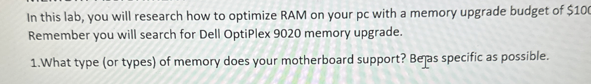Solved In this lab, you will research how to optimize RAM on | Chegg.com