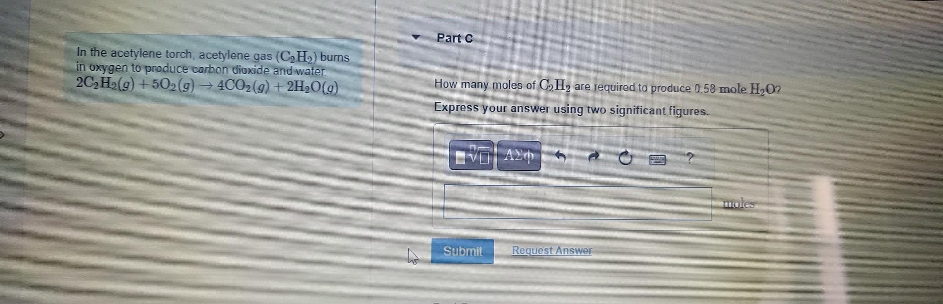 Solved In the acetylene torch, acetylene gas (C2H2) burns in | Chegg.com