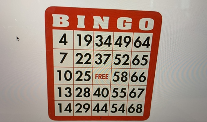 Solved Checking for a Winning Card A winning Bingo card | Chegg.com