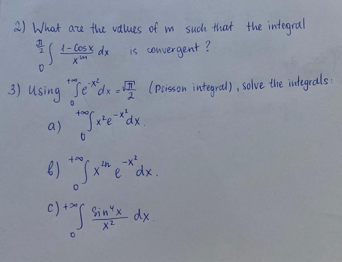 Solved What should be the values of m such that the integral | Chegg.com