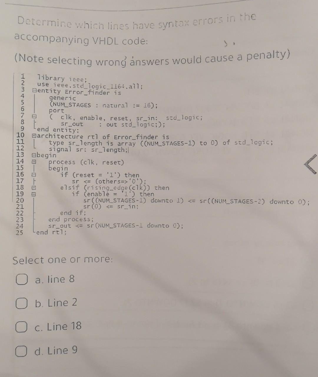 Solved Determine which lines have syntax errors in the (Note | Chegg.com