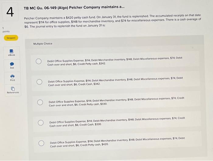 Solved TB MC Qu. 06-110 (Algo) A company wants to | Chegg.com