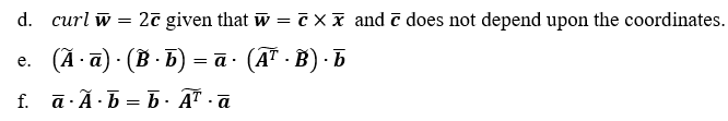 Solved d. curl w=2c given that w=c×x and c does not depend | Chegg.com
