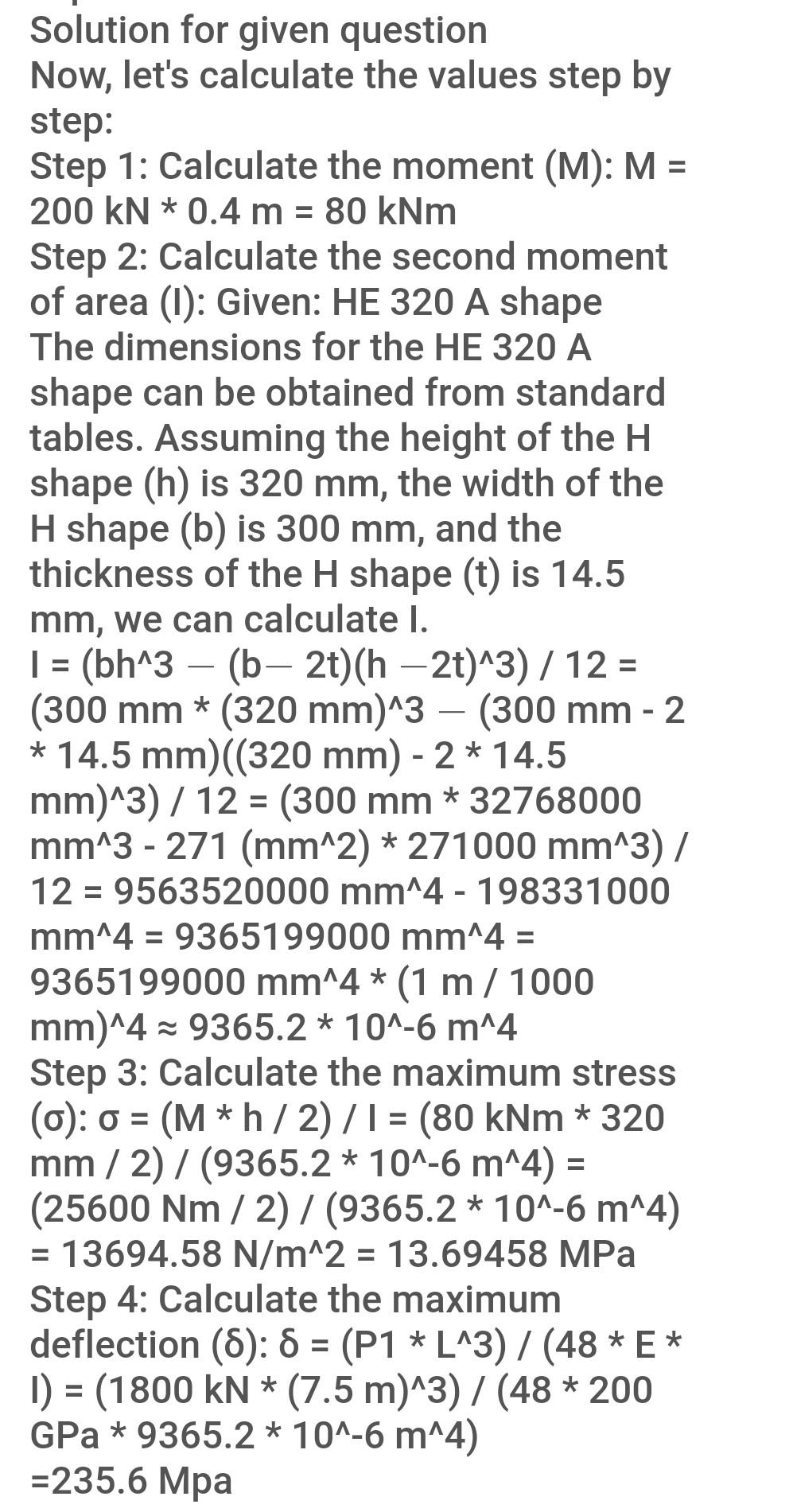 Solved 3. The upper portion of a 7.5 m long steel column of | Chegg.com