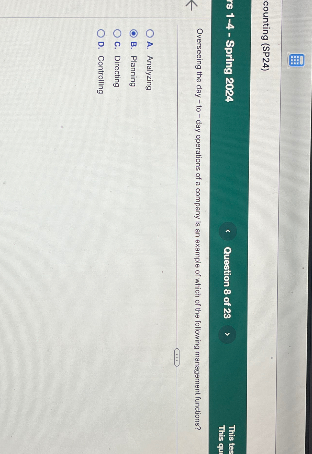 Solved counting (SP24)rs 1-4 - ﻿Spring 2024Question 8 ﻿of | Chegg.com