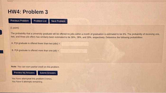 Solved HW4: Problem 3 Previous Problem Problem List Next | Chegg.com