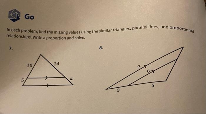 Solved In each problem, find the missing values using the | Chegg.com