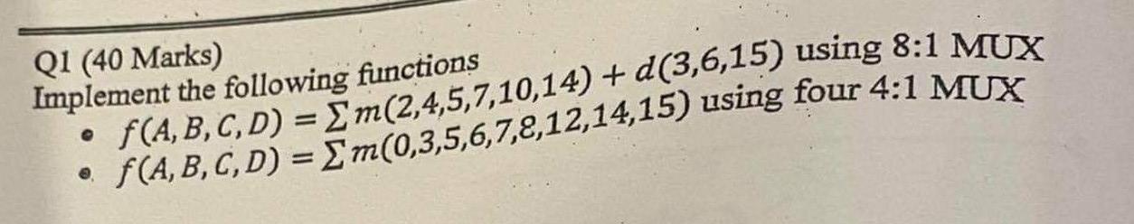 Solved QI (40 Marks) Implement the following functions • | Chegg.com