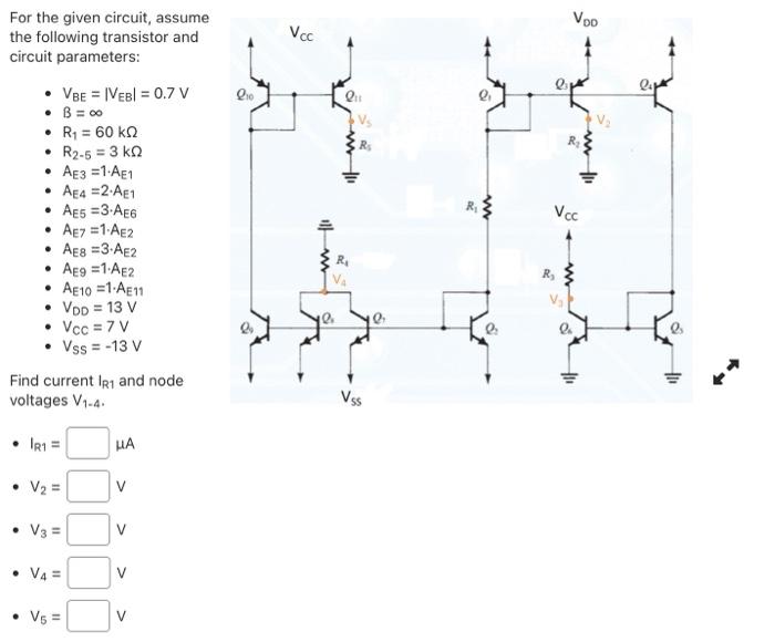 Solved For the given circuit, assume the following | Chegg.com