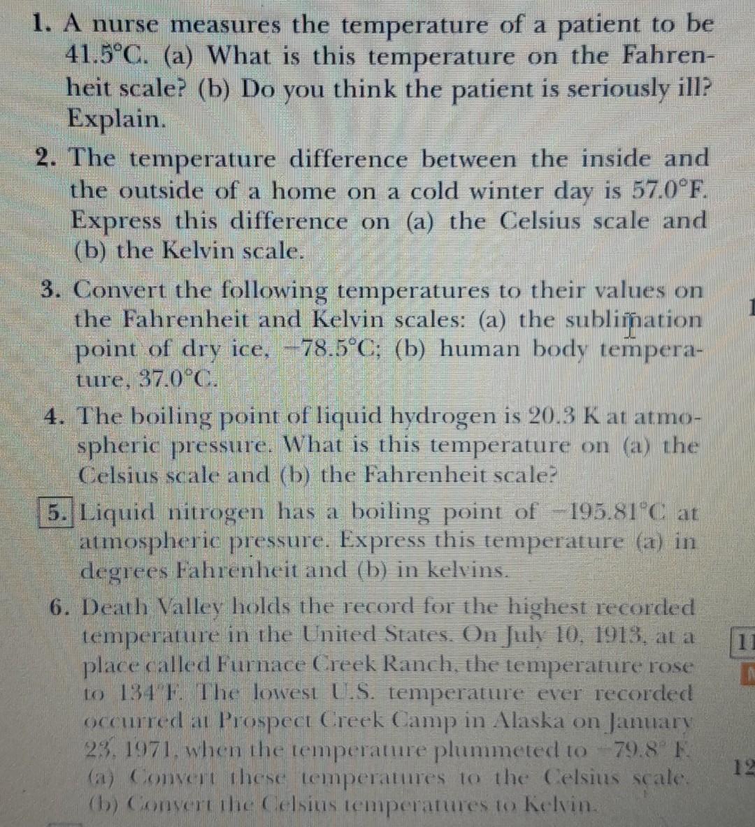 Solved 1. A nurse measures the temperature of a patient to | Chegg.com