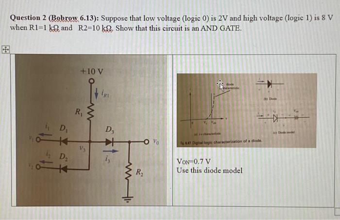 Solved Question 2 (Bobrow 6.13): Suppose that low voltage | Chegg.com