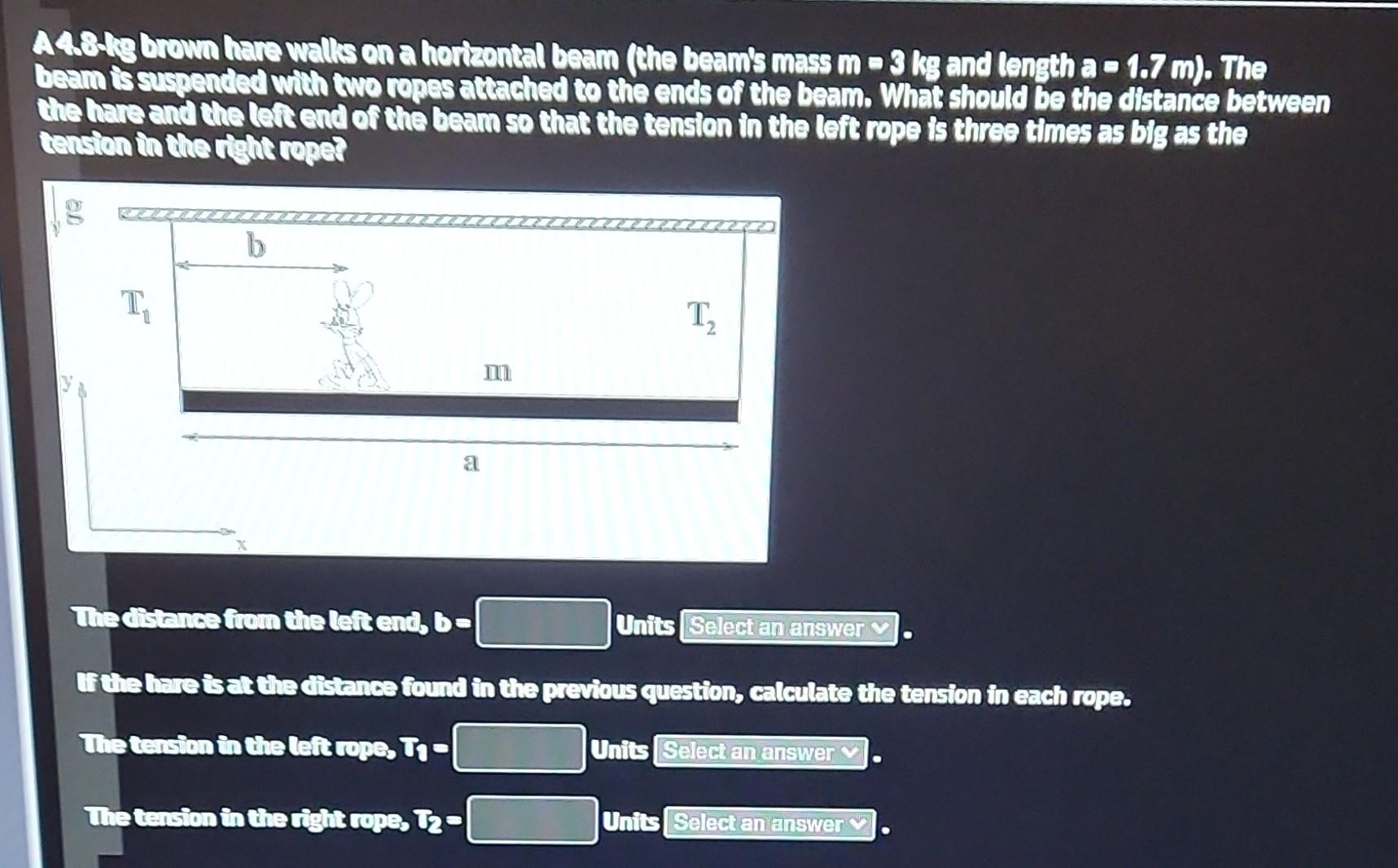 Solved A48ts brown hare walls on a horizontal beam (the | Chegg.com