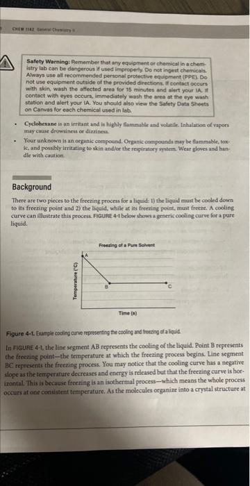 Solved Data Table 4-2. Freezing Point of Cyclohexane + | Chegg.com