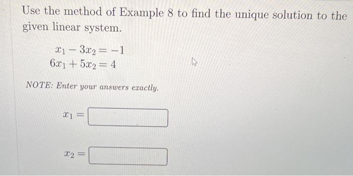 Use the method of Example 8 to find the unique | Chegg.com