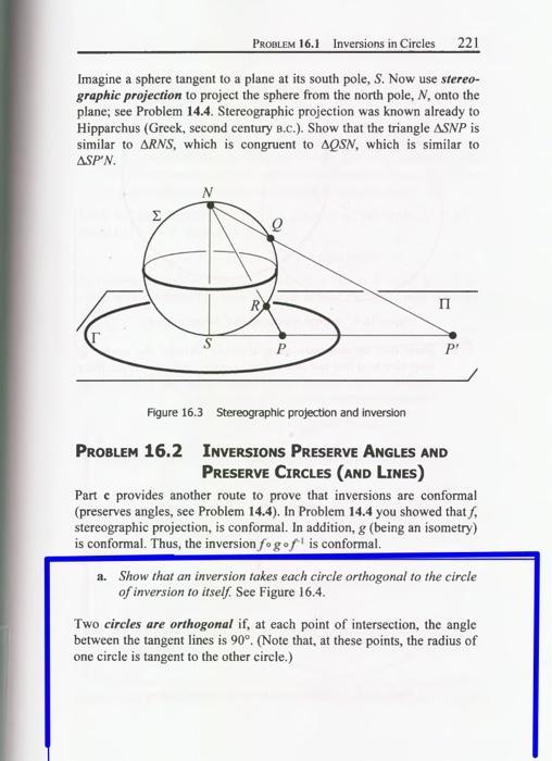 Solved Chapter 16 INVERSIONS IN CIRCLES Q: How does a | Chegg.com