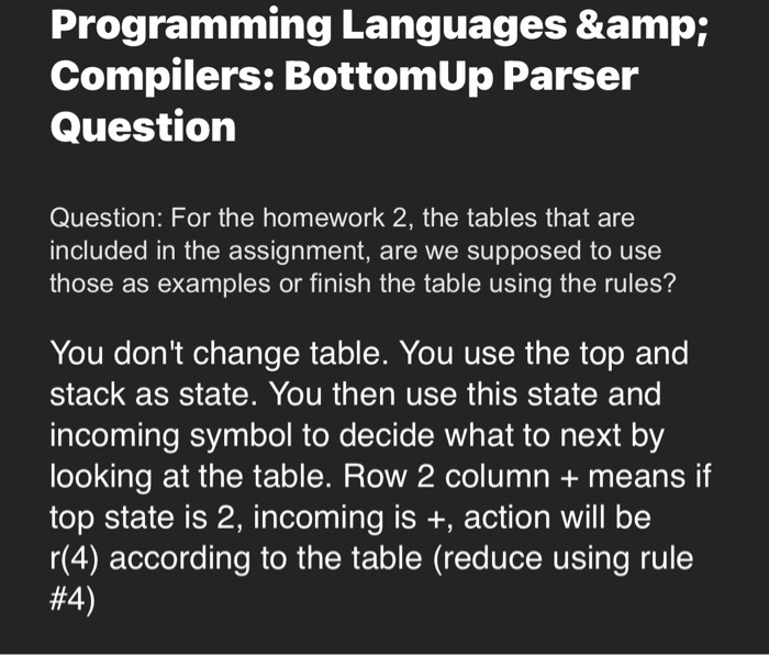 Show a complete parse, including the parse stack | Chegg.com
