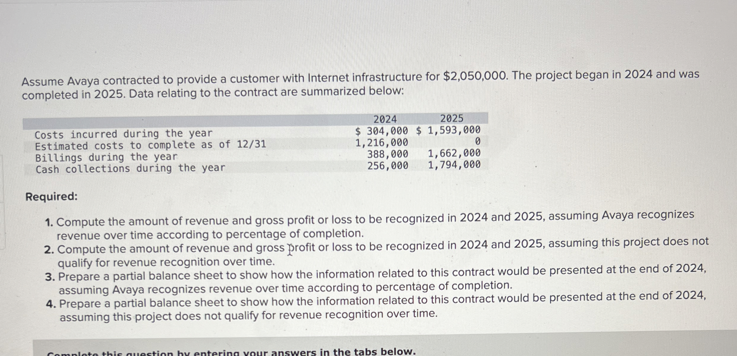 Solved Assume Avaya contracted to provide a customer with | Chegg.com