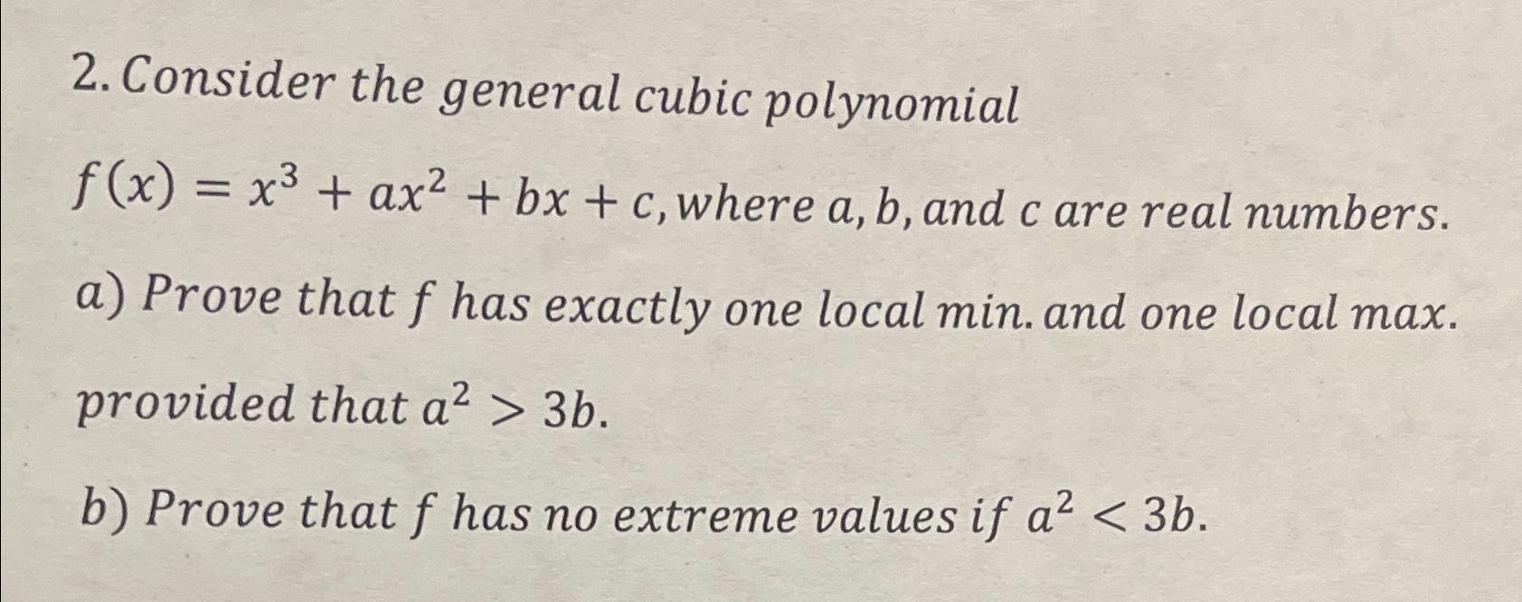Solved Consider the general cubic | Chegg.com