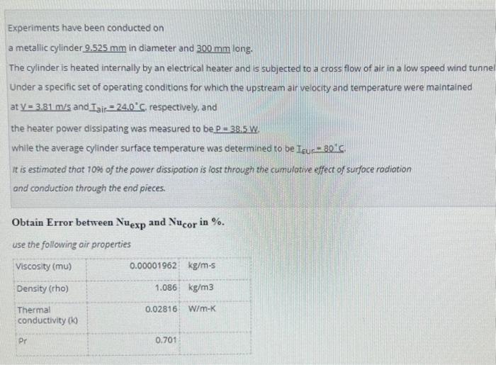Solved Experiments have been conducted on a metallic | Chegg.com