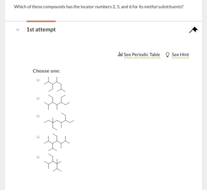 Solved Which of these compounds has the locator numbers 2, | Chegg.com