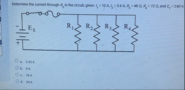 Solved Determine the current through R3 ﻿in the clrcult, | Chegg.com