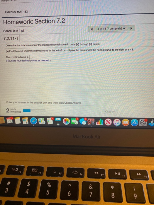 Solved Fall 2020 MAT 152 Homework: Section 7.2 4 of 14 (7 | Chegg.com