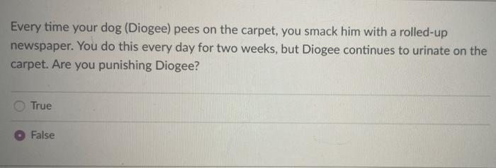 Solved Every time your dog (Diogee) pees on the carpet, you | Chegg.com