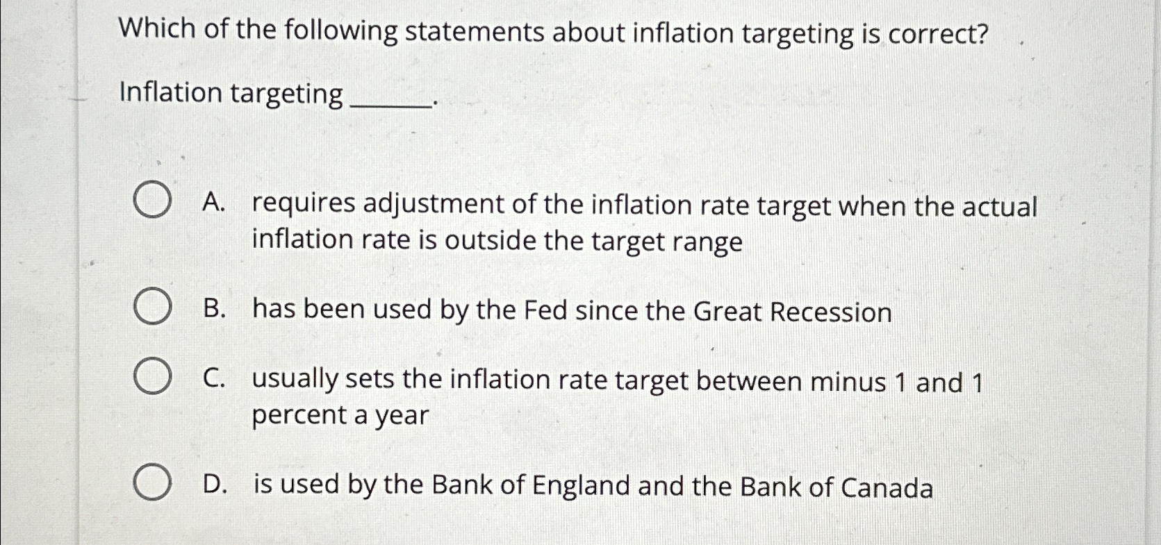 Solved Which of the following statements about inflation | Chegg.com
