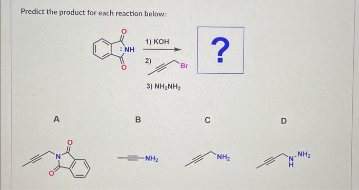 Solved Predict the product for each reaction below: 1. | Chegg.com