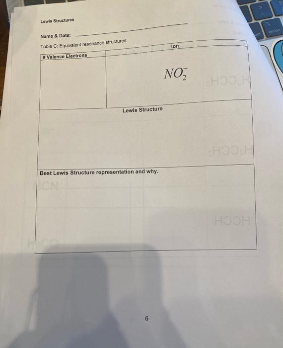 Solved Lewis Structures Experiment Dotails Part 1: Draw the | Chegg.com