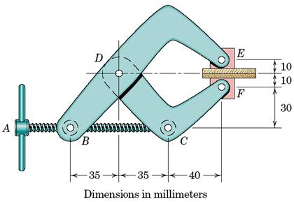 The clamp is adjusted so that it exerts a pair of | Chegg.com