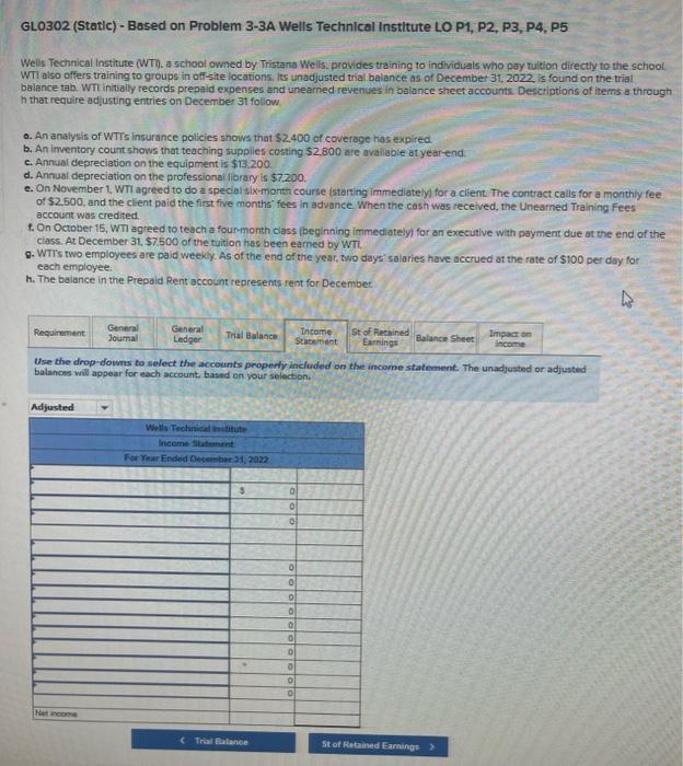 Solved GL0302 (Static) - Based on Problem 3-3A Wells | Chegg.com