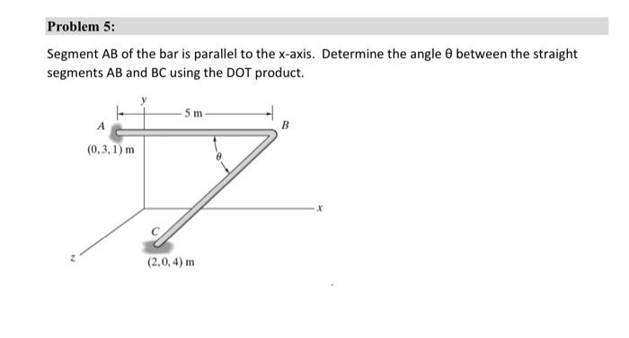 Solved Segment AB of the bar is parallel to the x-axis. | Chegg.com