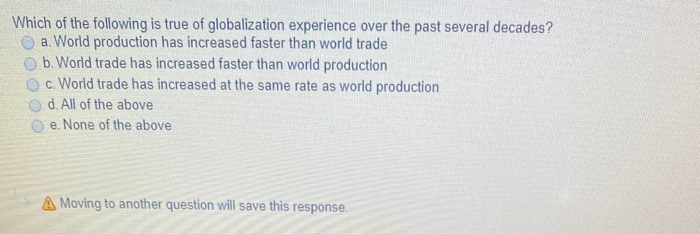 Solved Which of the following is true of globalization | Chegg.com
