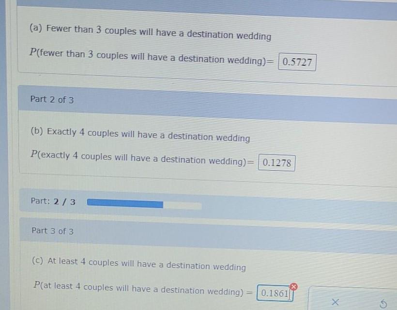 Solved (calc Destination Weddings Twenty-six percent of | Chegg.com