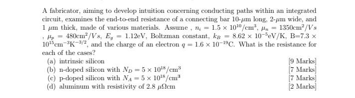 Solved A fabricator, aiming to develop intuition concerning | Chegg.com